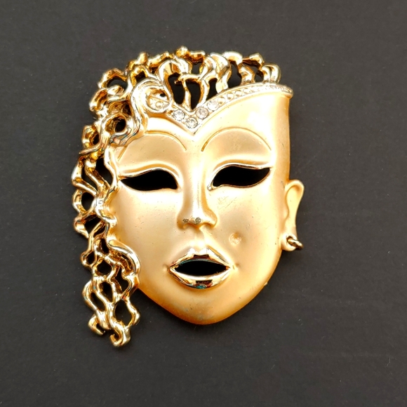 Jewelry | Vintage Masquerade Theatre Mask Brooch | Poshmark